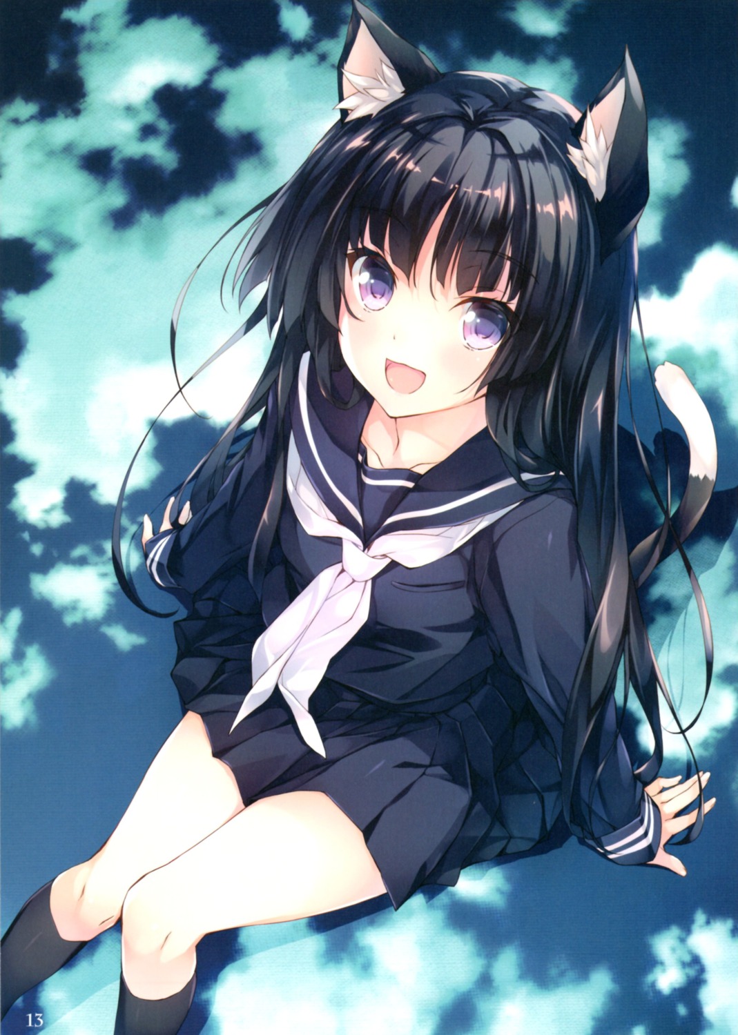 amami mikihiro amamiya animal ears nekomimi seifuku tail | #432795 | yande.re